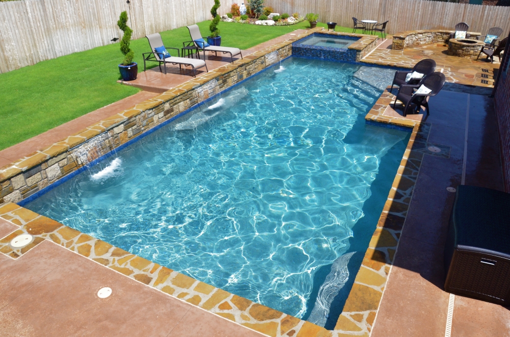 Portfolio geometric pools by Atlantis Pools & Spas Inc, Tulsa, Ok.